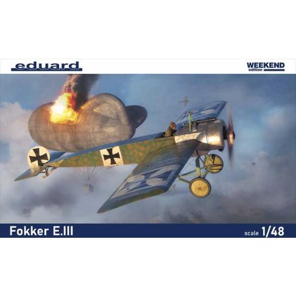 ・4 種類のマーキング付属：ドイツ軍x 3 、オーストリア・ハンガリー帝国軍x 1エデュアルド 1/48 フォッカー E.III ウィークエンドエディション プラモデル ED8419