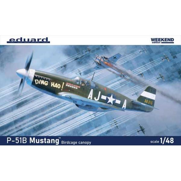 ノースアメリカン P-51B/C マスタング バードケージキャノピー 1/48スケールのアメリカ軍戦闘機ノースアメリカン P-51B マスタングのウィークエンドエディションキットです。USAAFマーキング6種類の中から1つを選んで、標準のバ...