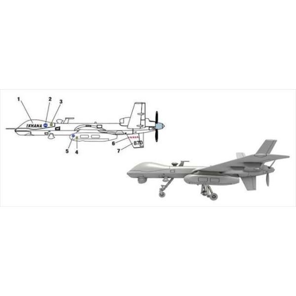 ・新規造形のレジン製センサーポッドパーツが付属・1種類のNASAデカール入り・パッケージは背面台紙付きのビニール袋入りですミニウイング 1/144 MQ-9 プレデター B 「NASA」　袋パッケージ プラモデル mini3562022.1...