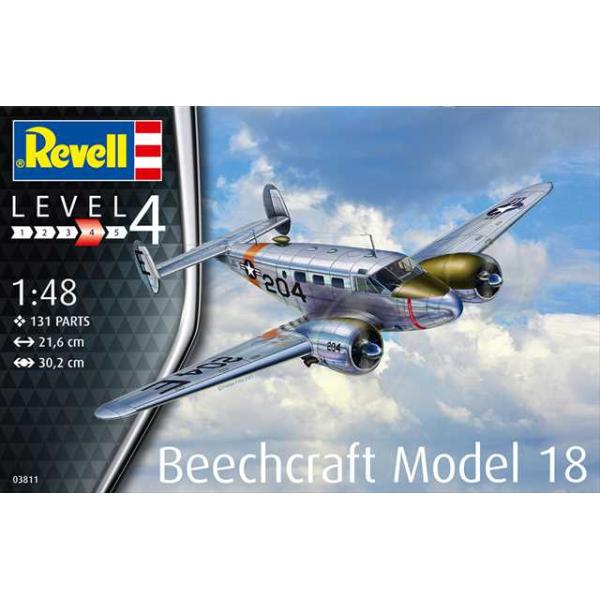 レベル03811　 ビーチクラフト モデル18　1/48スケール　プラモデルキット2023.08.05入荷いたしました