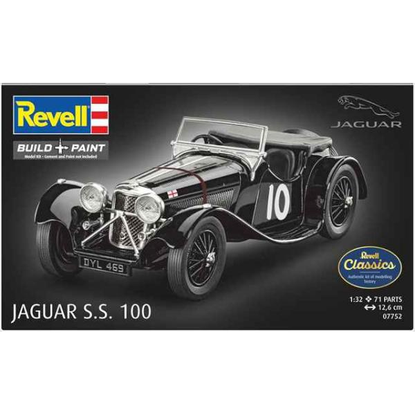 スケール … 1:32品番 ……… 07752コード …… 40098030775291935年に製造のジャガー S.S. 100レーシングカーを再現！レベル 1/32 ジャガー S.S. 100 プラモデル RV07752