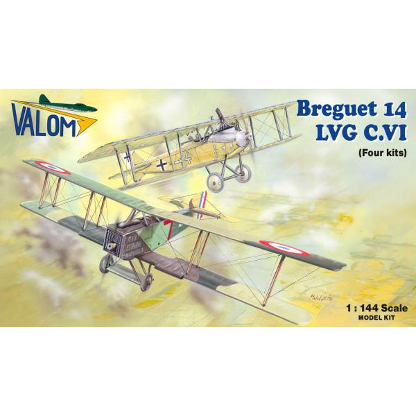 チエコのバロム社より、第一次大戦機  ブレゲー 14 vs. LVG C.VI の各2機づつ、計4機の詰め合わせキットが発売になります。1/144スケールですので、1機あたりは小さいので小型機工作に慣れた、中上級者向けのキットになります。2...