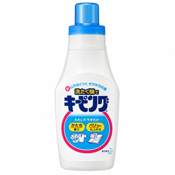 ・洗濯機で使用できる乳液タイプの糊剤。すすぎ時に入れるだけ。