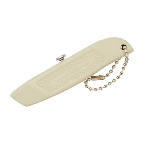 キーホルダー感覚で持ち歩けるポケットサイズのカッターナイフです！！ボタンで押しするタイプで、刃先は２段階の長さに調節可能。郵便物の開封などちょっとした用途に便利です。また、段ボールの開封に便利なので、それ専用にもおすすめです。10枚入り専用...