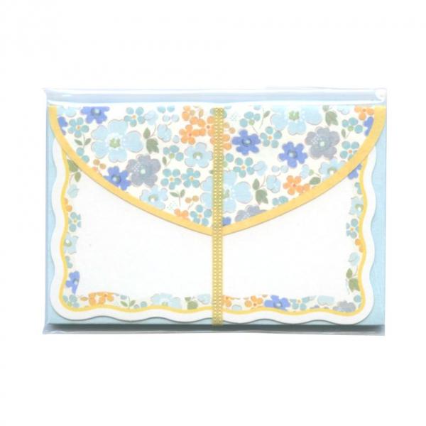 Risette -リゼット- 愛しい日々に微笑みを。さりげなく咲く花のように寄り添い、笑顔にしてくれる、大人の小花柄シリーズを、封筒付メッセージカードに展開しました。封筒のベロのデザインと、メッセージカードのダイカットがポイントです。※郵送...