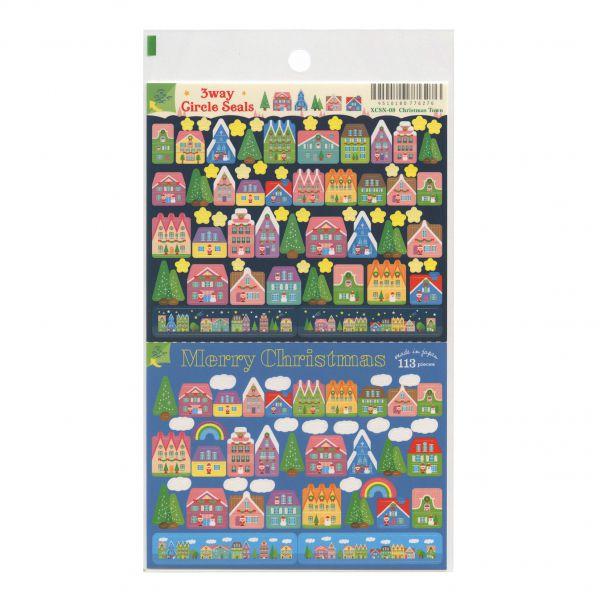 3wayサークルシールのクリスマス柄のシールが登場！！上下でイラストの雰囲気が違うので、1枚で2度楽しめます。「ミシン目で切ってシェアできる」「台帳ごとノートや手帳に貼れる」「重ね貼りして保管できる」3way仕様。おけいこや目標達成などの、...