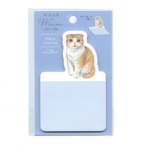 VILLE et Minouパリの街に暮らす猫たちが主役のシリーズ！！折って使うと猫が立ち上がってかわいい、ダイカットのふせんです。台紙サイズ：W80×H128mmふせんサイズ：W67×H103mm内容：24枚入　※のり位置は付箋下部分※一...