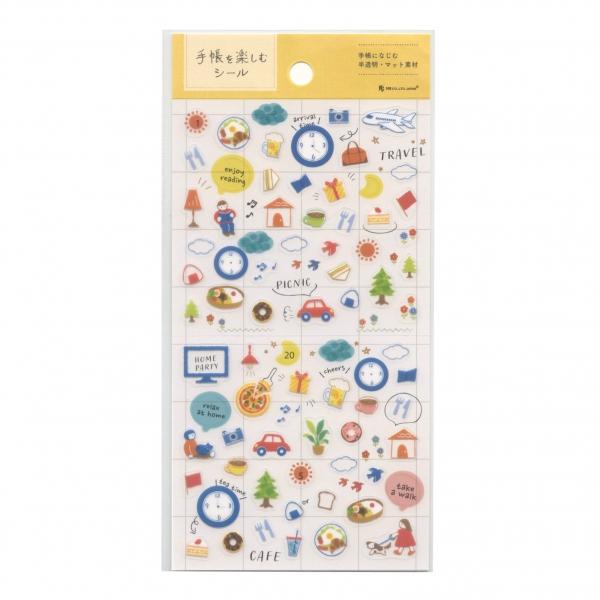 半透明でマットな質感が手帳になじむシールです。ミシン目入りで切り離して必要な分だけ携帯できます。日常のアイコンを可愛らしく描かれています。予定の周りや日付の飾りにおすすめ！！※一部画像に別デザインの商品を使用しております。: 6000000...