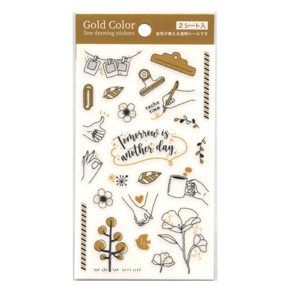 組み合わせが楽しくなるデコレーションシールのシリーズ。金色が映える透明シールで統一感のある仕上がりになります。アルバム、ノート、手帳など幅広いデコレーションにお使いいただけます。※一部画像に別デザインの商品を使用しております。: 60000...