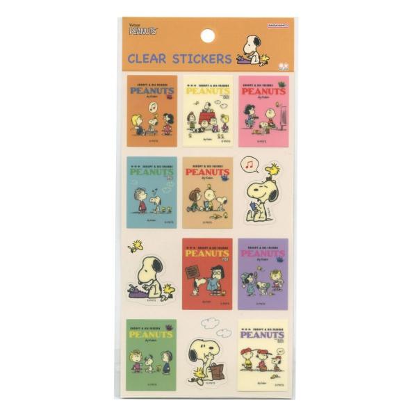 スヌーピーのキャラクターのシールです。レトロな洋書の表紙をイメージしたデザインがポイントです。: 600000023568: 200000004211: