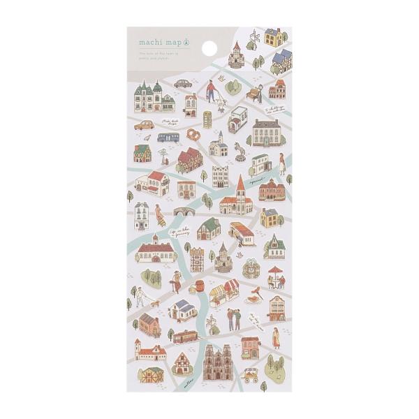 街の様子を地図のようなデザインに下げたシールです。建物や橋などの建造物、乗り物や街を行き交う人々などを、細部までみっちり書き込まれたイラストがポイント。それぞれのピースの大きさに違いがあり、デコレーションの隙間を埋めるのにピッタリです。色々...