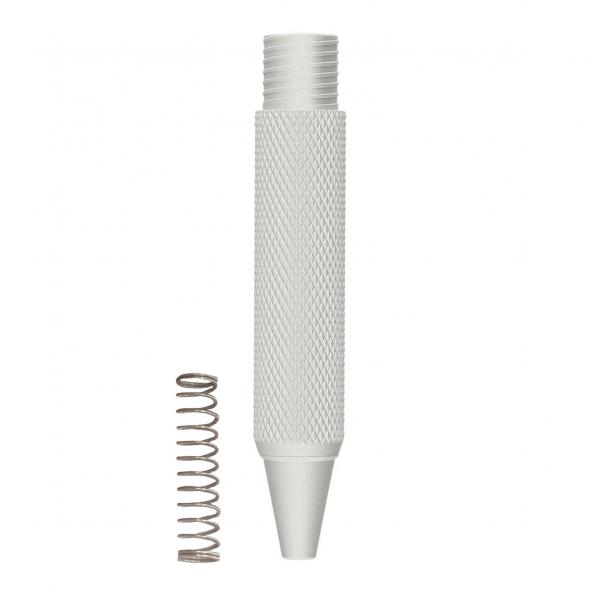 市販のボールペン、フリクションボールノックのグリップをお好みの質感に交換できるUNUS PRODUCT SERVICEの替えパーツです。素材にはアルミを使用しており、ローレット加工を施したグリップはホールド感を向上させて文字が書きやすくなり...