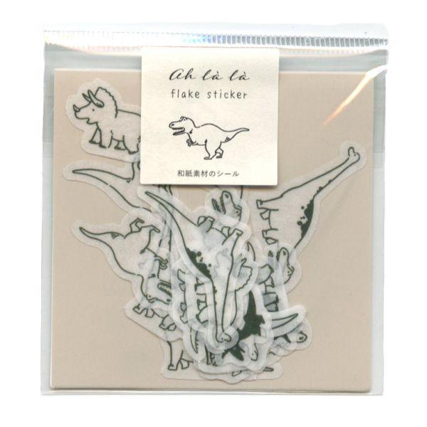 どこかへ向かう動物たち…?のフレークシールです。和紙素材の透け感のある仕上がりのシールです。ノートや手帳に並べて貼って、自分だけの行列を作ってみても楽しい。思わず、アララ、の呟きが出てしまうかもしれません。・枚数:6柄×4枚、合計24枚: ...