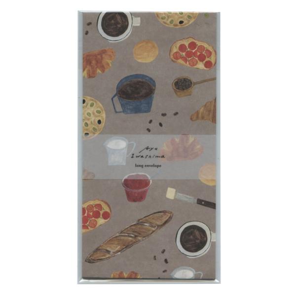 イラストレーターいわしまあゆさんの描く、スイーツやパンをモチーフにした温かみあるイラストに癒されるステーショナリーシリーズが登場です。お札を折らずに入れられる、ロングタイプのポチ袋です。総柄が映える華やかなデザインに仕上げました。中身が透け...