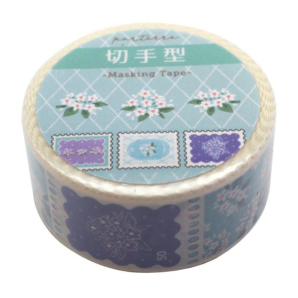 本物の切手のような、花柄のマスキングテープです。一つのマスキングテープに7柄入っていて、ミシン目に沿って切り取ることができます。パルテールはフランス語で花壇という意味。「お気に入りの花で花壇を飾るように、お好みのアイテムで新しい春を始めよう...
