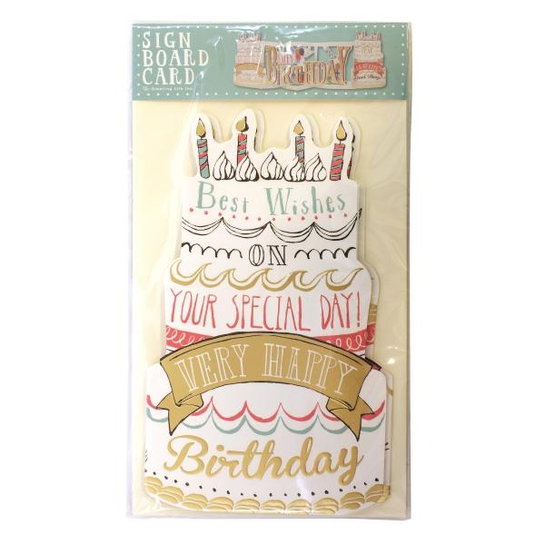 スタンドタイプの飾れるバースデーカードです。表紙と裏表紙を持って、そのままカードを広げると「HAPPYBIRTHDAY」の文字が現れます。そのまま立てて飾っておけるので、バースデーパーティーの演出にぴったりです。: