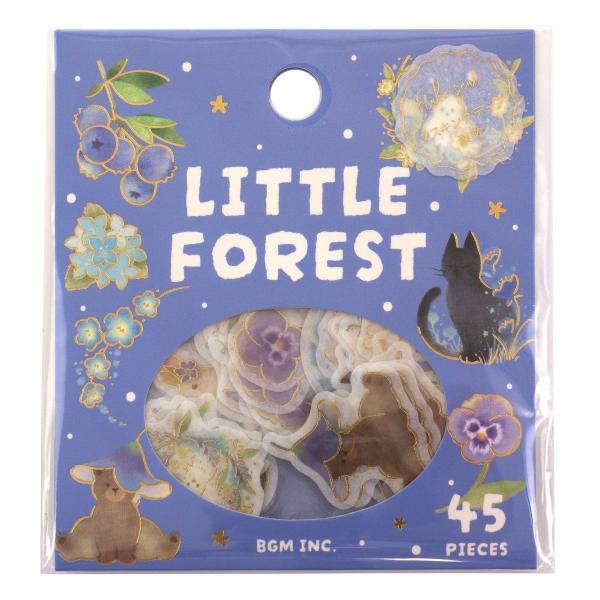 森に住む動物や植物たちがデザインされた、マスキングテープ素材のフレークシールです。かわいい絵柄にはきれいな箔押しがされています。15柄×各3枚 計45枚入: 600000025220: 200000004914: