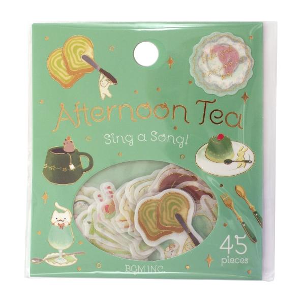 手帳やカードのデコレーションなどに使える、マスキングテープ素材のフレークシールです。午後のお茶会をモチーフにしたデザインで、きれいな箔押しがアクセントになっています。メッセージカードのアレンジや、ラッピングのアクセントに、手帳やノートのデコ...