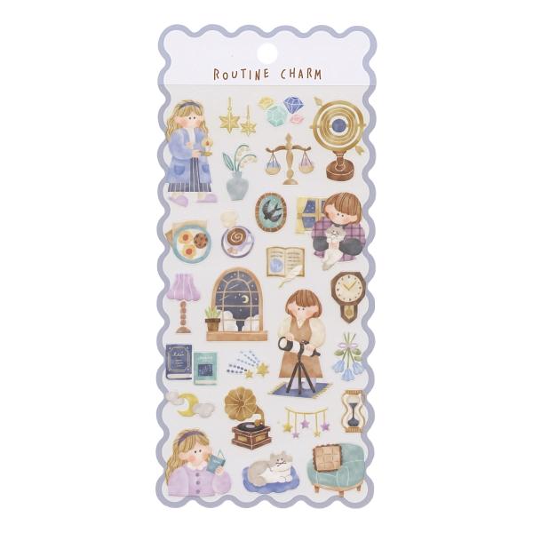 あたたかい雰囲気と程よく個性的なイラストのシールです。「ルーチンチャーム」には日常の幸せという素敵な意味が込められています。: 600000025268: 200000004944: