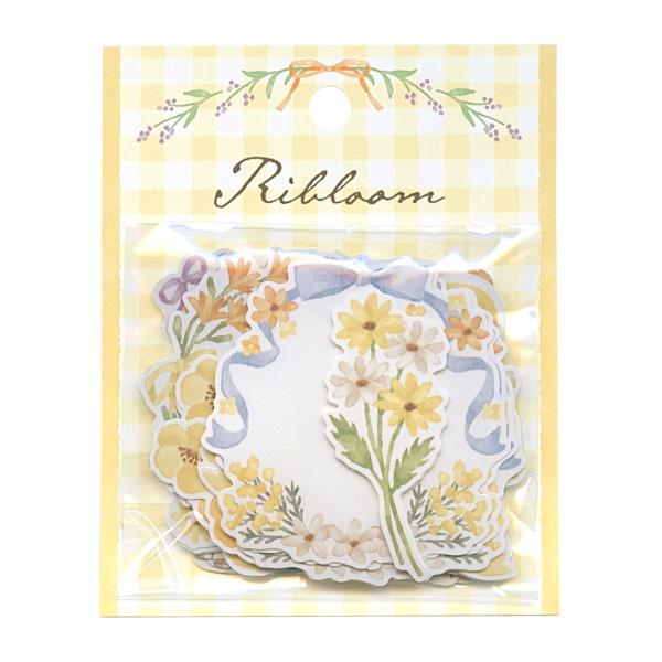 花とリボンをモチーフにしたフレークシールです。色紙や手帳デコに使える書き込みピースだけでなく、装飾に便利な花とリボンのピースもセットになっており、より華やかなデコレーションに仕上がります。素材:上質紙枚数:10柄×各4枚(計40枚)生産国:...