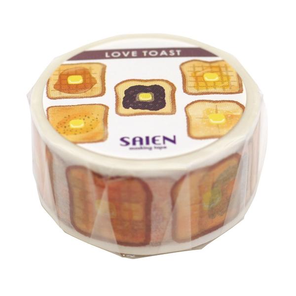 こんがりとトーストされた食パンの上に、さまざまな食材が乗っています。どれもとても美味しそうに見えるマスキングテープです。テープ幅20ミリ×長さ7メートル: 600000025316: 200000004980: