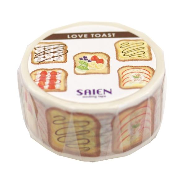 こんがりとトーストされた食パンの上に、さまざまな食材が乗っています。どれもとても美味しそうに見えるマスキングテープです。テープ幅20ミリ×長さ7メートル: 600000025316: 200000004980: