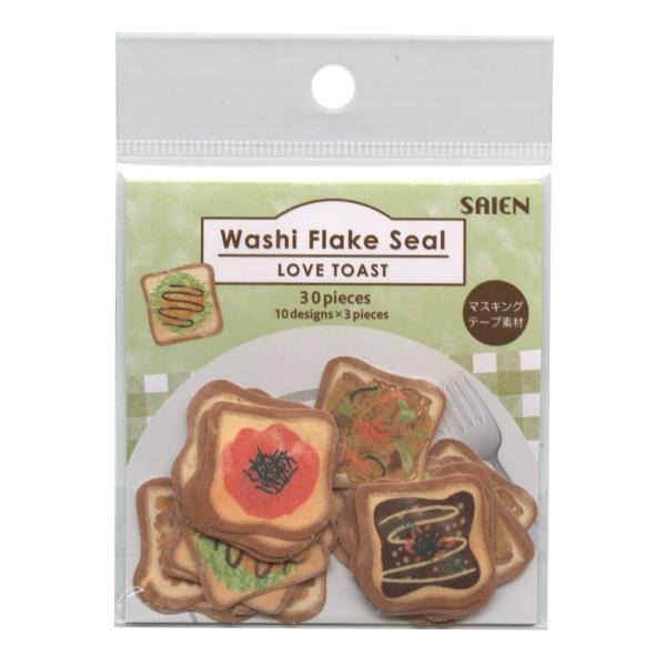こんがりとトーストされた食パンの上に、さまざまな食材が乗っています。どれもとても美味しそうなトースト柄のシールです。10種×各3枚入 計30枚入り: 600000025318: 200000004981: