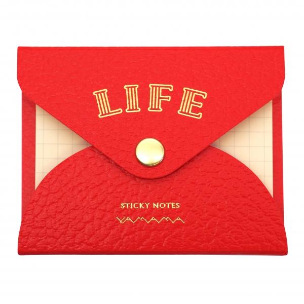 やまま文具とライフのコラボレーションによって生まれた、Lライティングペーパーを使用したカバー付きの付箋紙です。カバー付きなので持ち運びやリモートワークにも最適です。6種類がラインアップしています。・横罫、方眼、無地(ふせんサイズ:80mm×...