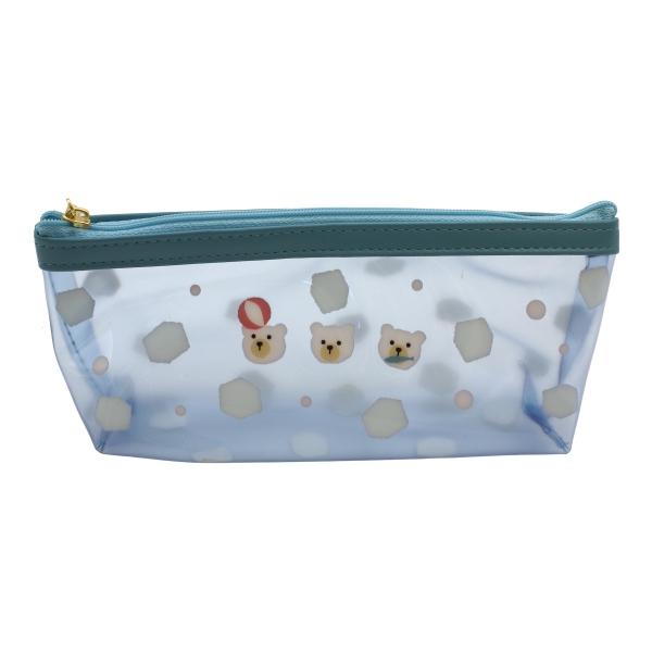 水槽の中で楽しくおしゃべりをする仲間たちをイメージした、水族館のなかよし動物トリオのシリーズです。マチが広くたっぷり収納できる三角形のクリア素材ペンケースで、少し曇った透け感が水族館の水槽のようです。: 600000025516: 2000...