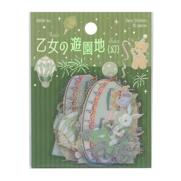 夢のような遊園地の世界が広がるクリアシールです。ひとつずつ貼っていけばあなただけの素敵なテーマパークの開場です。ワクワクを閉じ込めたメルヘンな世界をぜひお楽しみください。仕様:PET素材オーロラ箔押し内容:10種類×各3枚/合計30枚入: ...