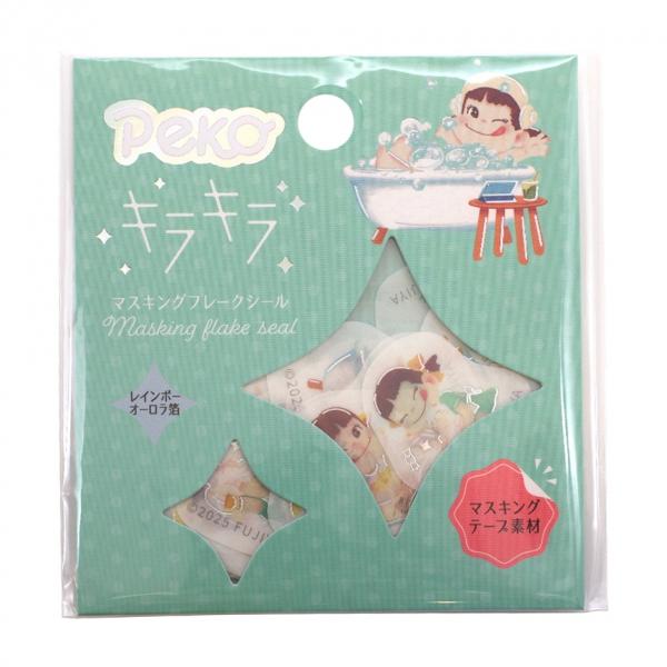 キラキラシリーズとペコちゃんたちがコラボレーション！美味しそうなスイーツや、かわいいペコちゃんたちのデザインに癒されます。貼ってはがせるマスキング素材です。レインボーオーロラ箔　10デザイン 各3枚 30枚入り: 600000026160:...