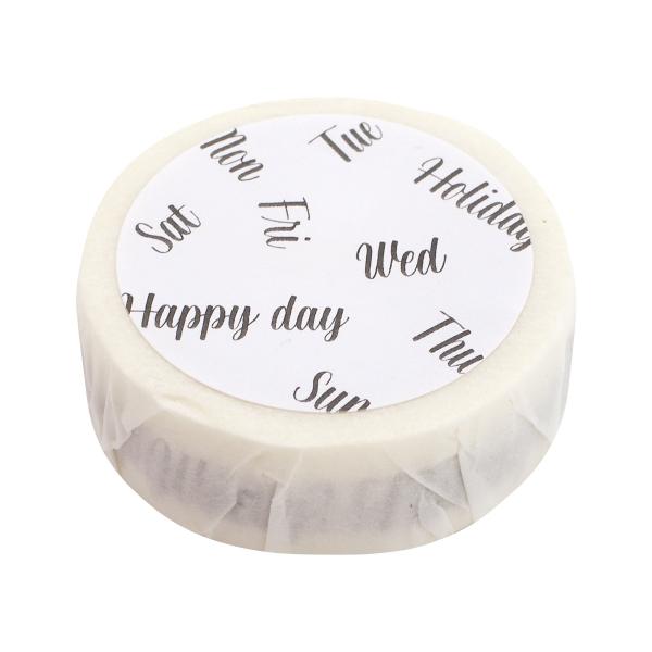 ハンドレタリング作家「bechori」さんが手書きで描いた文字をスキャンしたマスキングテープ。スケジュール管理やダイアリーに使える曜日の柄です。幅15mm×長さ7m: 600000026338: 600000026341: 20000000...