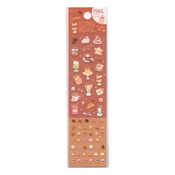 まるでアイシングクッキーのように立体感のあるシールです。少しざらりとしたマットな触感になっています。また爪に貼って、トップコートを重ねることでネイルシールとしても使うことができます。内容:1シート入日本製: 600000026491: 20...