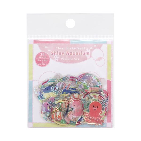 ホログラム箔がピカピカ輝くかわいいクリア素材のシールです。取っ手付き台紙で剥がしやすさも抜群。美しいホログラム箔が光を浴びてキラキラと煌めき、毎日の手帳コラージュや推し活デコを華やかに彩ります。8柄3枚全24枚入り。内容:8種×各3枚(24...
