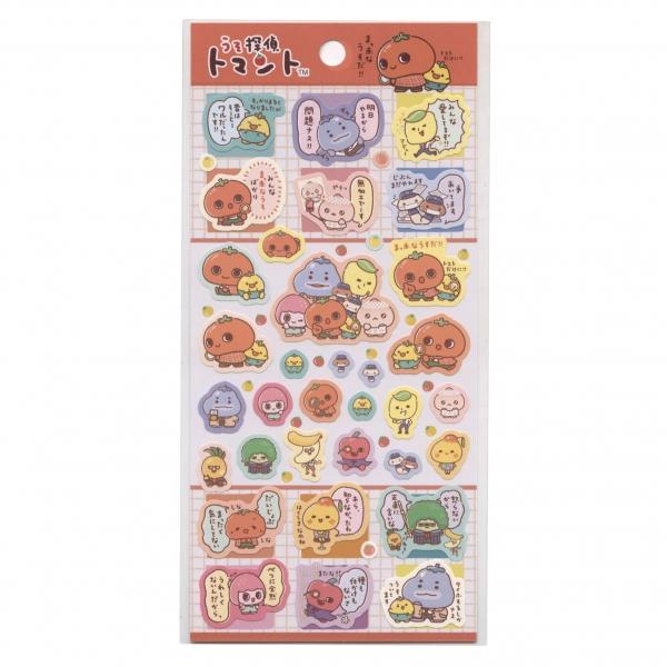 ノートやスマホをかわいくデコれる!サンエックスの注目新キャラクター「うそ探偵トマント」のシートシールです。「まっ赤なうそだ!トマトのようにね」をテーマにお茶目で憎めないトマントたちのコミカルな日常が1枚のシートにぎゅっと詰まっています。手帳...