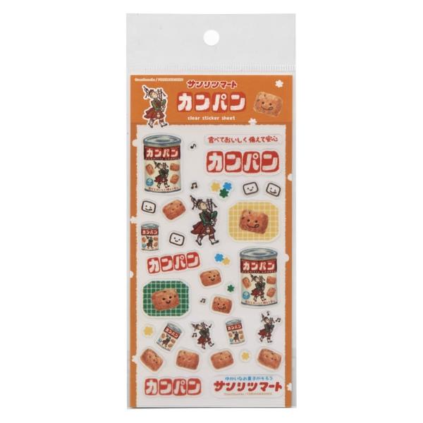 あの頃ワクワクしたお菓子が勢ぞろい!レトロでカラフルな『サンリツマート』シリーズ。お馴染みのお菓子とパッケージキャラクターたちの透明シールシートです。手帳やレター、ミニカードなど、様々なデコレーションにぴったりです。内容:1シート素材:PE...