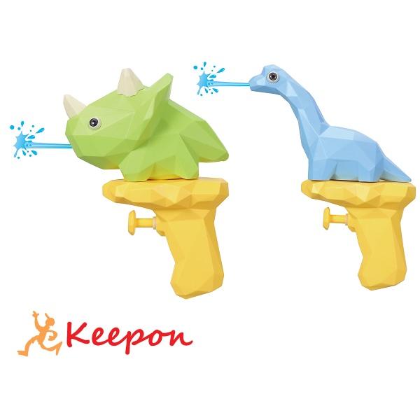 かわいい恐竜の水てっぽう！片手であそべるみずてっぽう！サイズ/グリーン:90×140×50mm、ブルー:100×150×40mm材質/PS