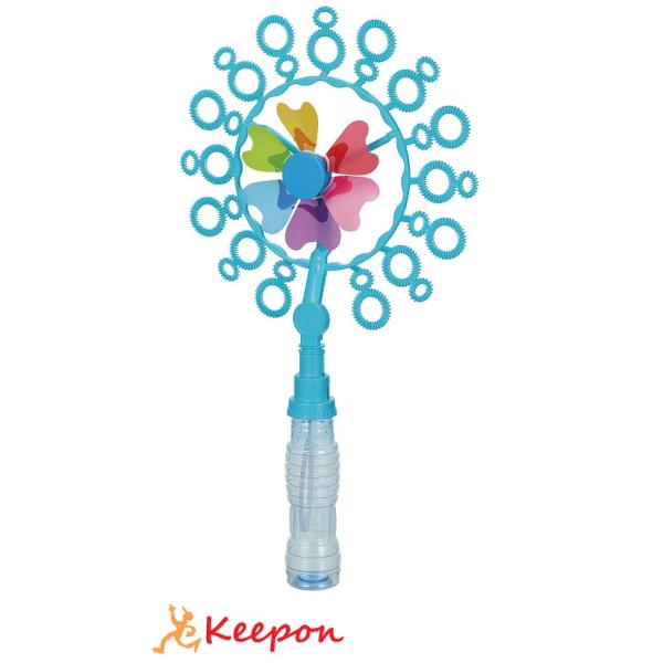 カラフルな風車を回しながらしゃぼん玉をつくろう！風車が一体になったシャボン玉！商品サイズ/370×220×30ｍｍ材質/PP、PVC、PET●シャボン液（60ml×2本）