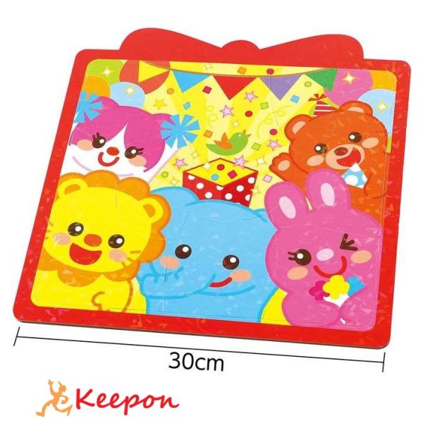 キラキラのホログラム加工がされたプレゼント型パズル！商品サイズ/300×300×3mm材質/紙