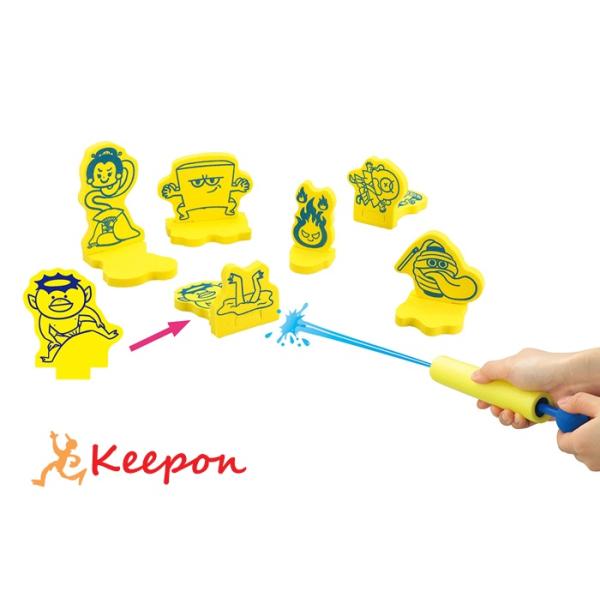 水を当てると妖怪がひっくり返るおもしろ射的ゲーム！おふろで射的ゲームができる！サイズ/260×250×50mm材質/PS,EVA