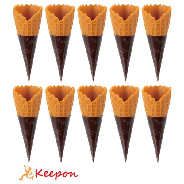 ミニチュア制作にぴったりのアイスコーン！リアルなワッフル模様がかわいい、ミニチュアサイズのアイスクリームコーン10個セットです。本物のような質感で、レジンや粘土スイーツのパーツとしておすすめです。オリジナルアイスを作ったり、ミニチュア作品や...
