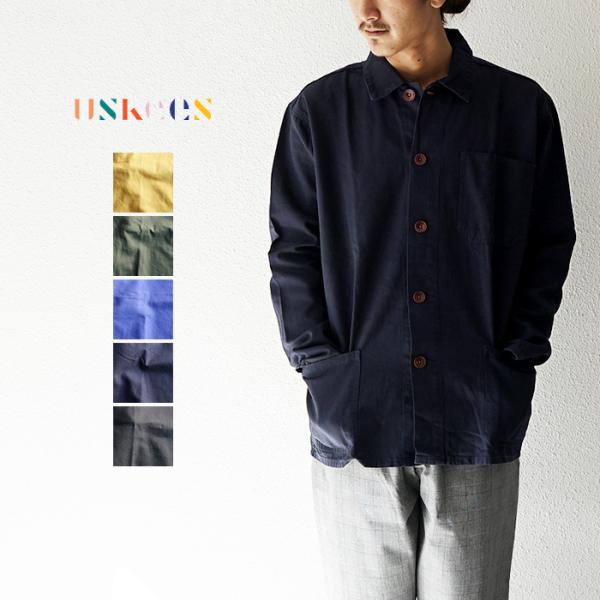 USKEES(アスキーズ)BUTTONED OVERSHIRTS  ボタンオーバーシャツ/font>クラシックなオーバーシャ??ツからインスピレーションを得たシンプルでボックス型のデザイン。機能性を第一に考えられデザインされており、カ...