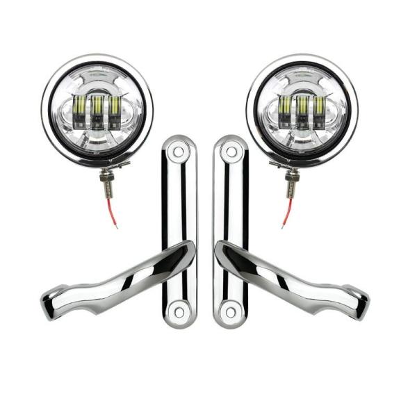"4.5インチフォグランプ、ハウジング、ステーのセットです。【適合車種】Lighting Brackets Fit:For Harley Street Glide FLHX 2009-2016For Harley Street Glide ...