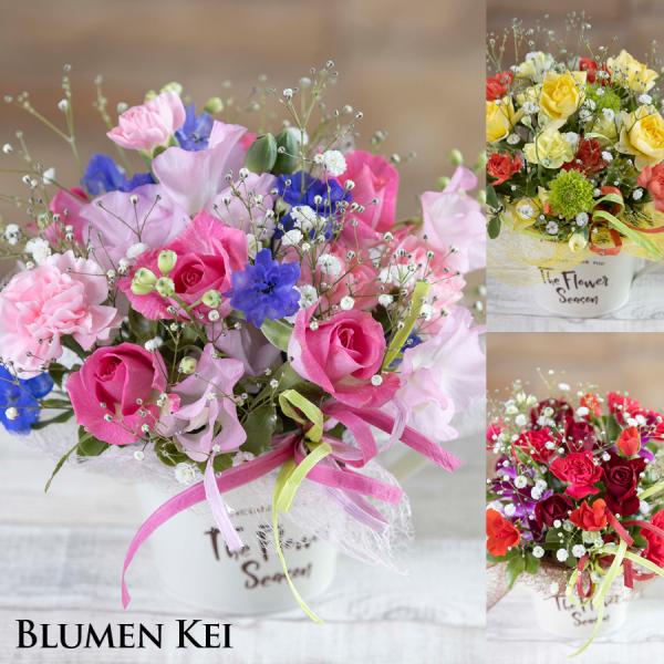 可愛らしいブリキの器に、色とりどりの季節の小花をふんわりとアレンジした華やかな生花ギフト「アニバーサリー」。まるでお花畑をぎゅっと詰め込んだような優しい雰囲気は、見ているだけで心が和みます。温かみのあるデザインは、お誕生日や記念日はもちろん...