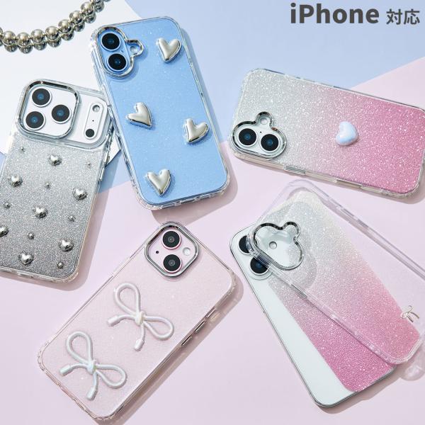 商品名PHONEAR Shiny Gem iPhoneケース対応機種iPhone17iPhone17ProiPhone16iPhone15iPhone14iPhone13種類デュオリボンプチリボンカルテットハートタイニーハートオーロラハート...