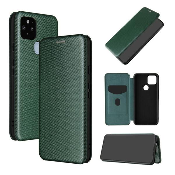 Google Pixel 5a (5G) ケース/カバー 手帳型 かわいい レザー カード収納 スリム カーボン調 グーグル ピクセル5a (5G) ぴくせる5a 手帳型グーグル ピクセル5a