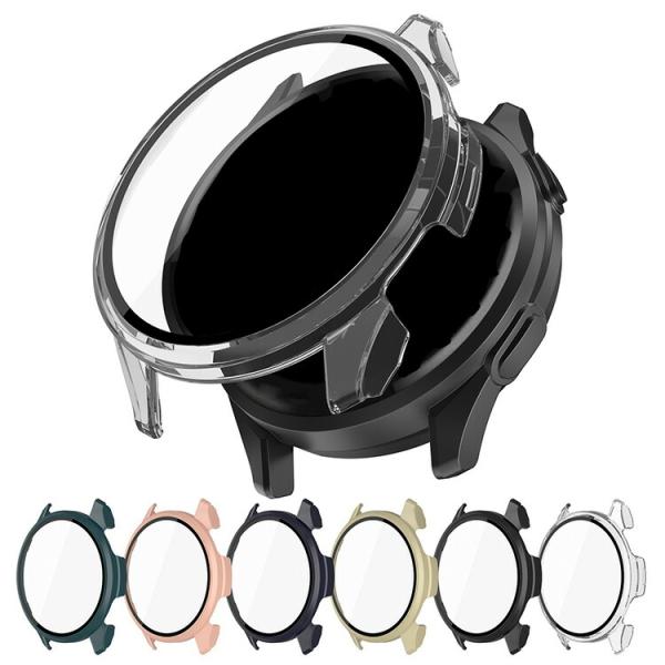 プラスチック+強化ガラス 液晶保護カバー ガーミン アプローチ S50 衝撃吸収 スマートウォッチ ハードカバー 透明