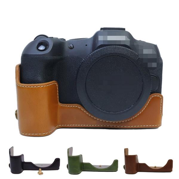 CANON EOS R8 ケース PUレザーハーフケース ハーフカバー 保護ケース シンプル 傷つき防止 キヤノン カバー カメラ保護 衝撃吸収 ケース カバーPUレザー カメラ保護 レザーケース レザーカバー キヤノン