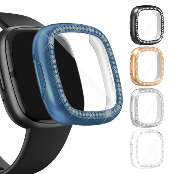 Fitbit Versa4 ケース Fitbit sense2 カバー メッキ / クリア 液晶保護 フィルム一体 かわいい/きらきら ラインストーン エレガント 保護ケース/カバーケース/カバー 液晶保護 TPU ソフトカバー フィットビット