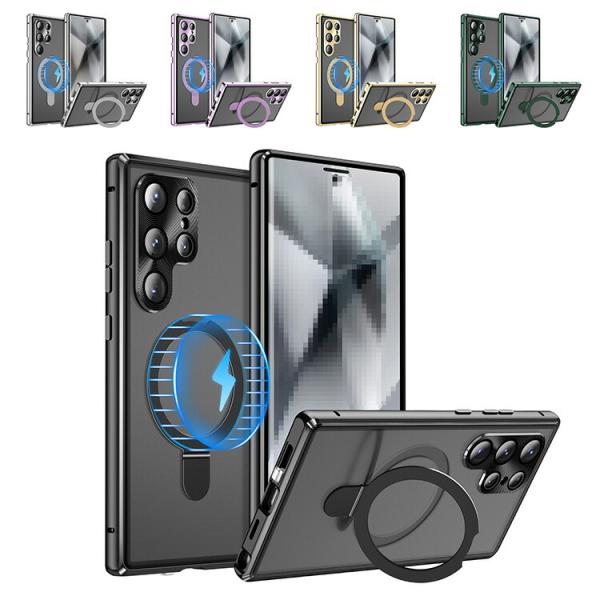 液晶 + カメラも全面保護 アルミバンパー 強化ガラス バックパネル付き マグネット式 簡単装着 サムスン ギャラクシー S26/S26 プラス/S26 ウルトラ おすすめ